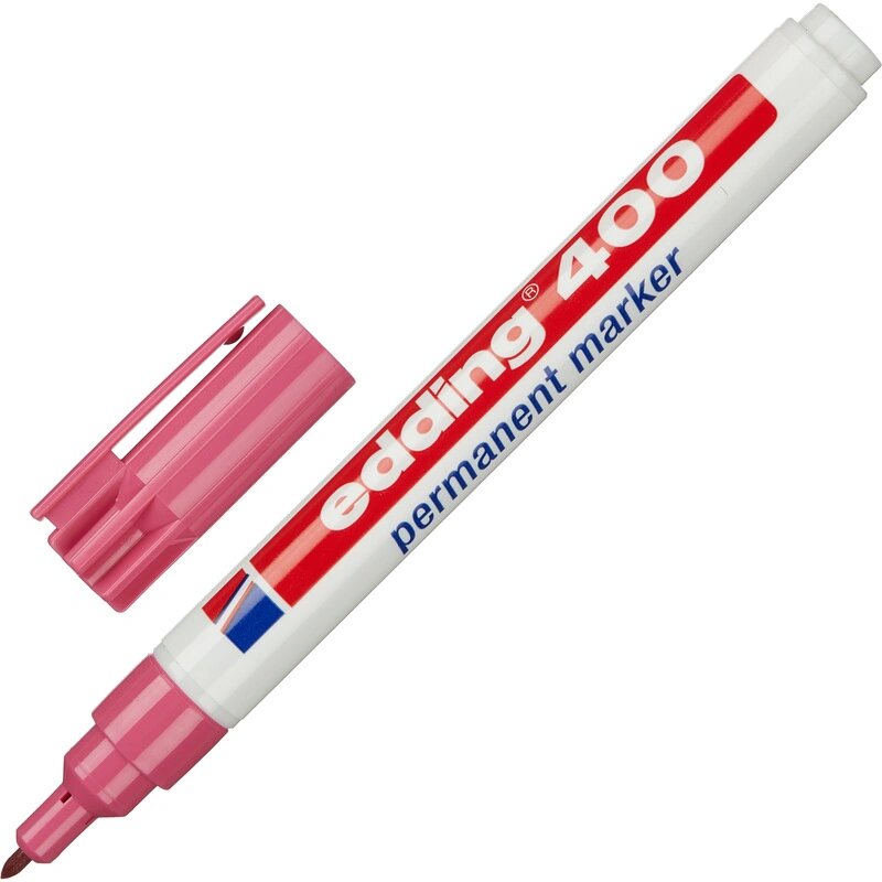 Маркер перманентный EDDING 400/9 розовый 1 мм круглый наконечник