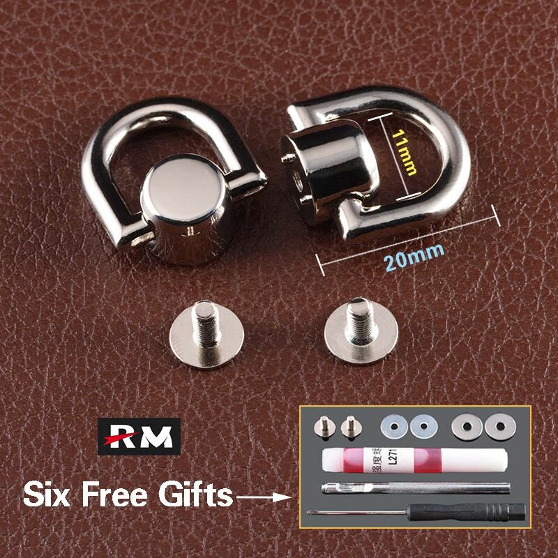Застежка для сумки, Кобурный винт с кольцом для сумок и аксессуаров, с кольцом d равно 11 мм, 2 шт