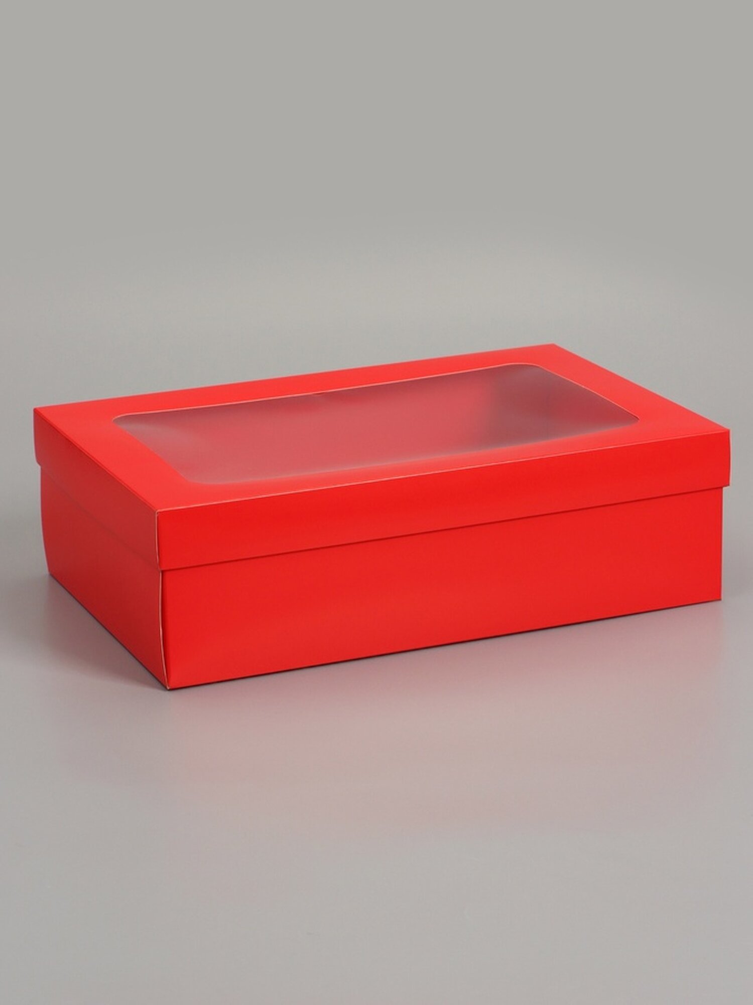 Коробка складная «Красная», с окном 30 х 20 х 9 см, арт. 10919434