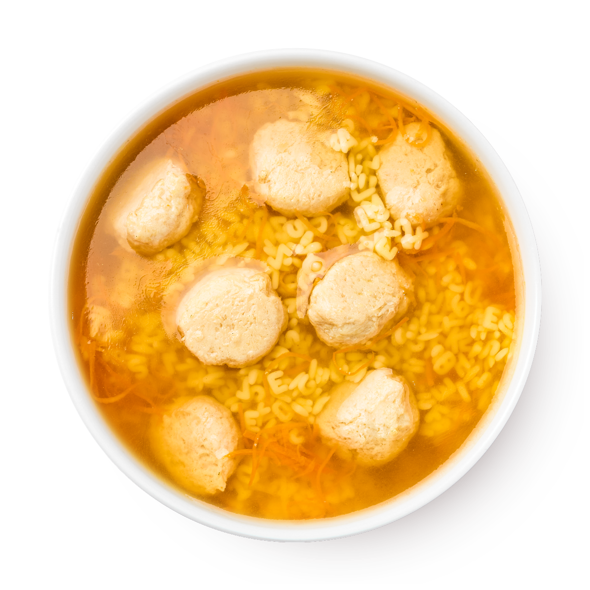 Суп с фрикадельками из курицы и индейки и пастой Алфавит большая порция «Из Лавки»