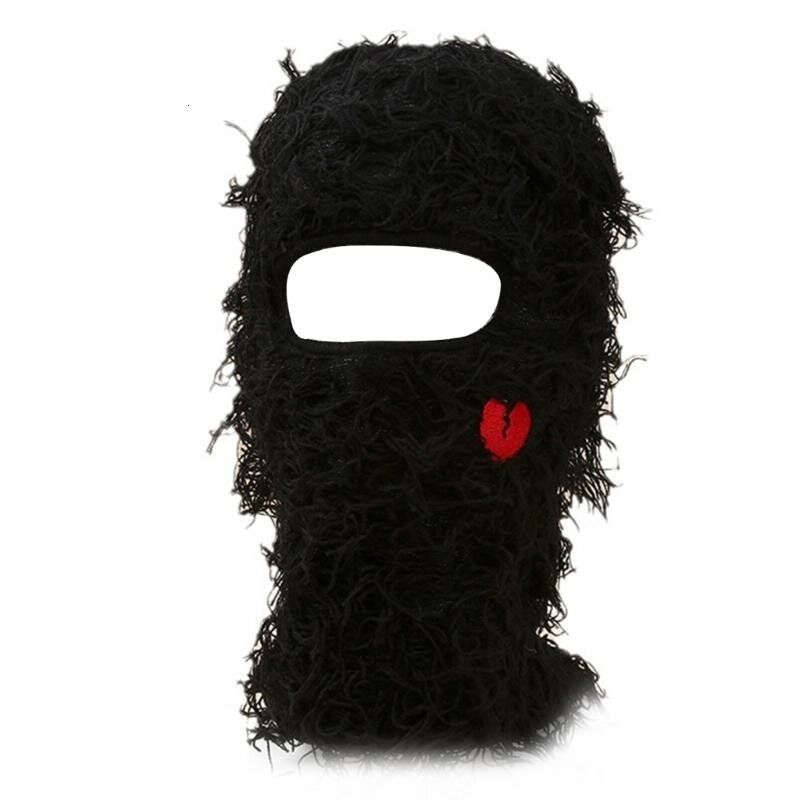 Зимняя вязаная балаклава для мужчин, Черный
