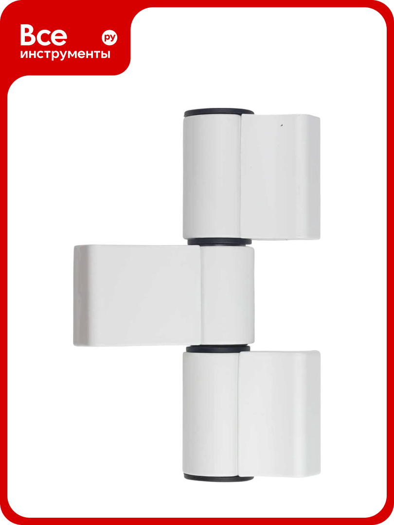 Петля для алюминиевых дверей DORF 3-х секционная, с подшип, белая. с крепежом для тёпл. алюм(1к.-30 шт), D611_9016_HOT