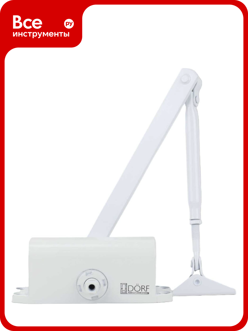 Дверной доводчик DORF economy l-8222 45 кг, белый, 1 к - 1 шт. eco L8222_white_eco