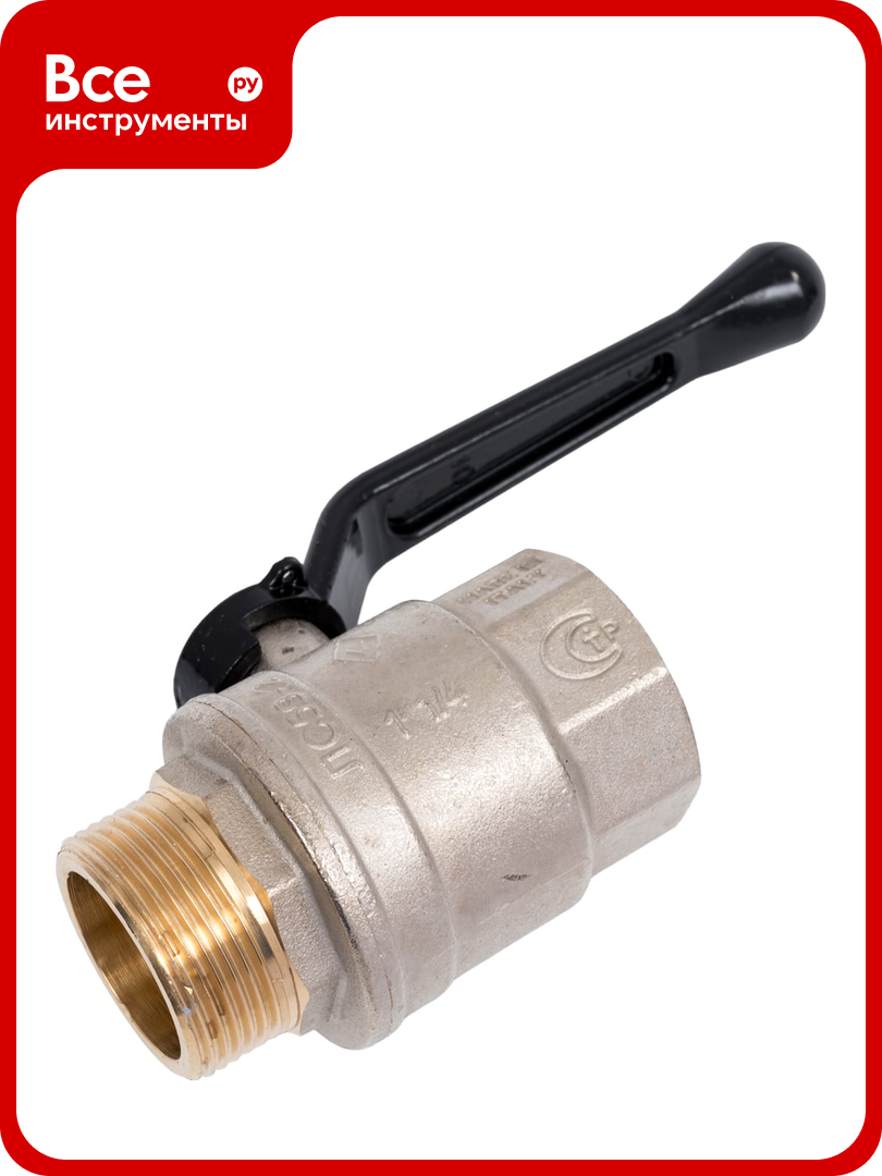 Шаровый кран Н/В Ду-32 /1-1/4" ручка черная Bugatti OREGON 03050080