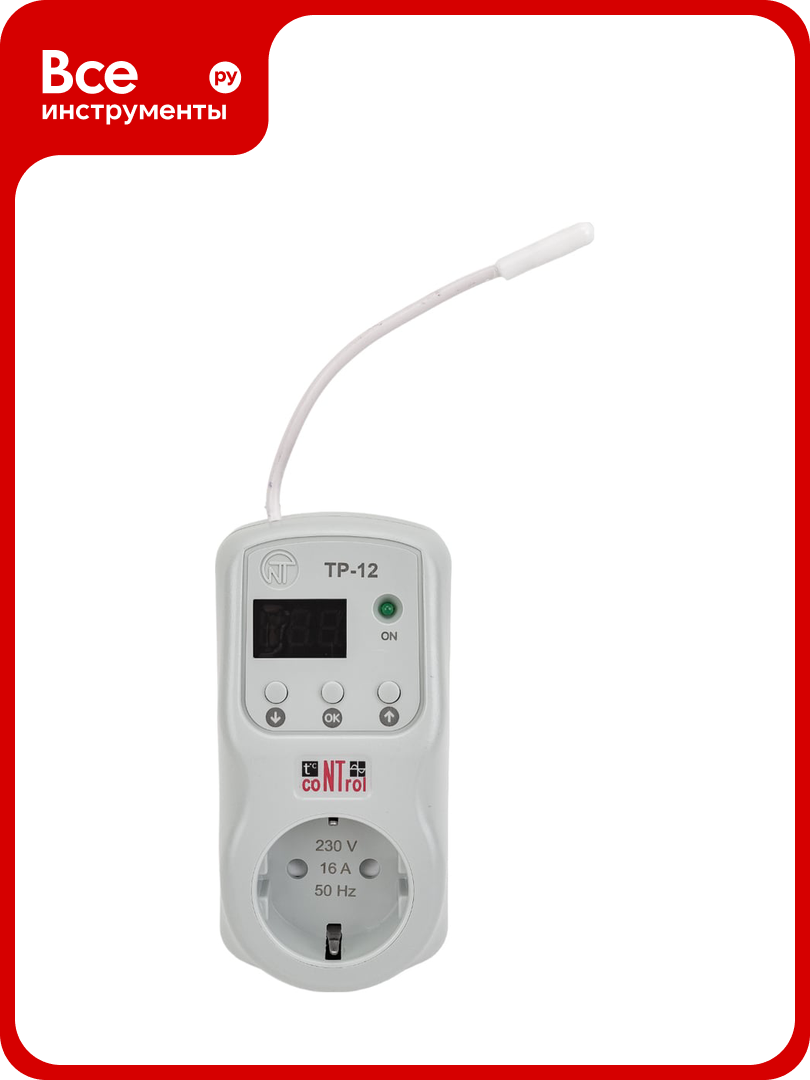 Температурное реле Новатек-Электро ТР-12-3 с механическим управлением, белым корпусом, регулируемой температурой