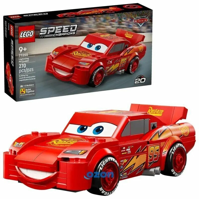 Конструктор кубики SPEED CHAMPIONS - Молния Маккуин, 270 эл. - кубики Чемпионы скорости 77255
