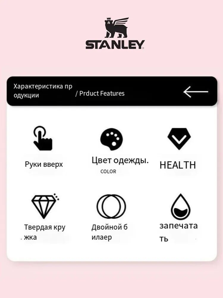 Stanley Термокружка 1000 мл, Нержавеющая сталь 316, с ручкой, для горячих и холодных напитков, синий/белый — фото 1