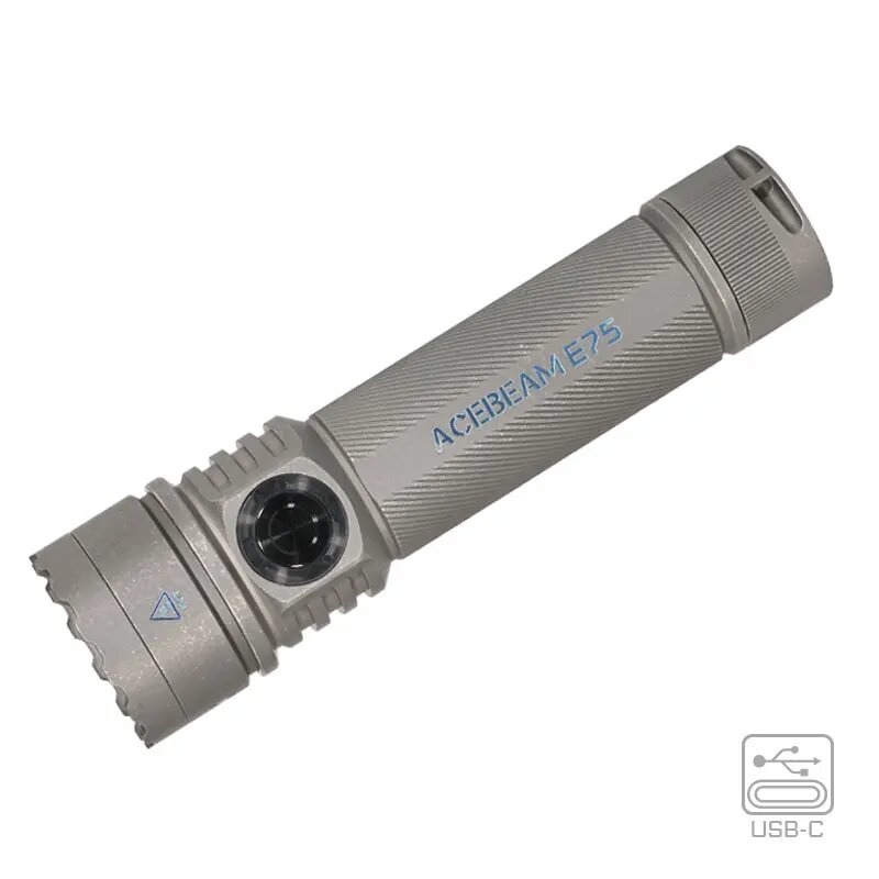 ACEBEAM E75 Фонарик алюминиевый 4500lm Stonewashed Titanium, 5000k