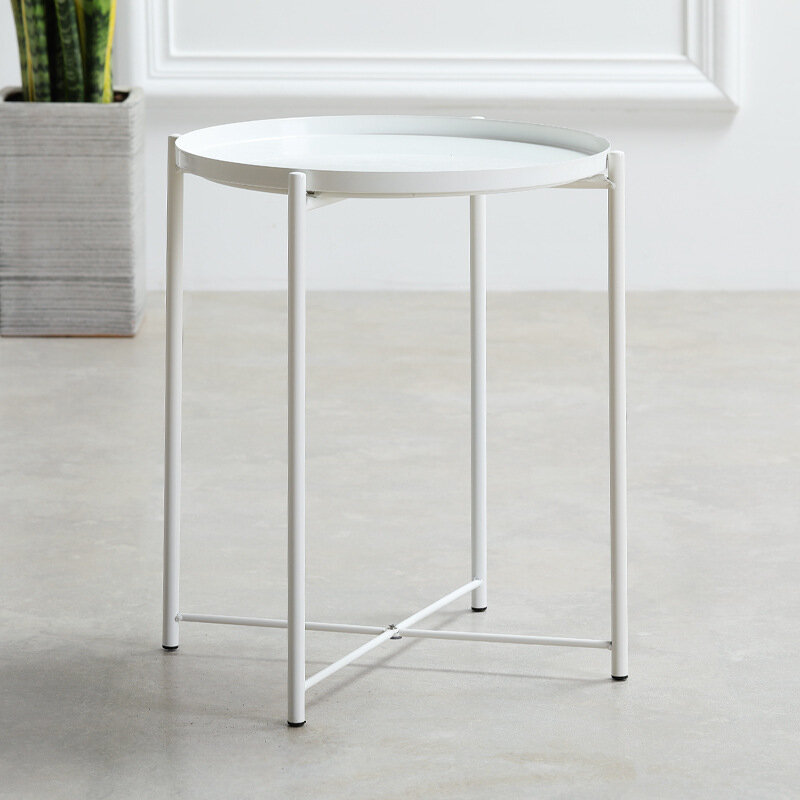 Маленький круглый стол, передвижной столик для дивана, железный арт-столик, мини-кофейный столик для балкона, маленький столик для гостиной, домашний чайный столик