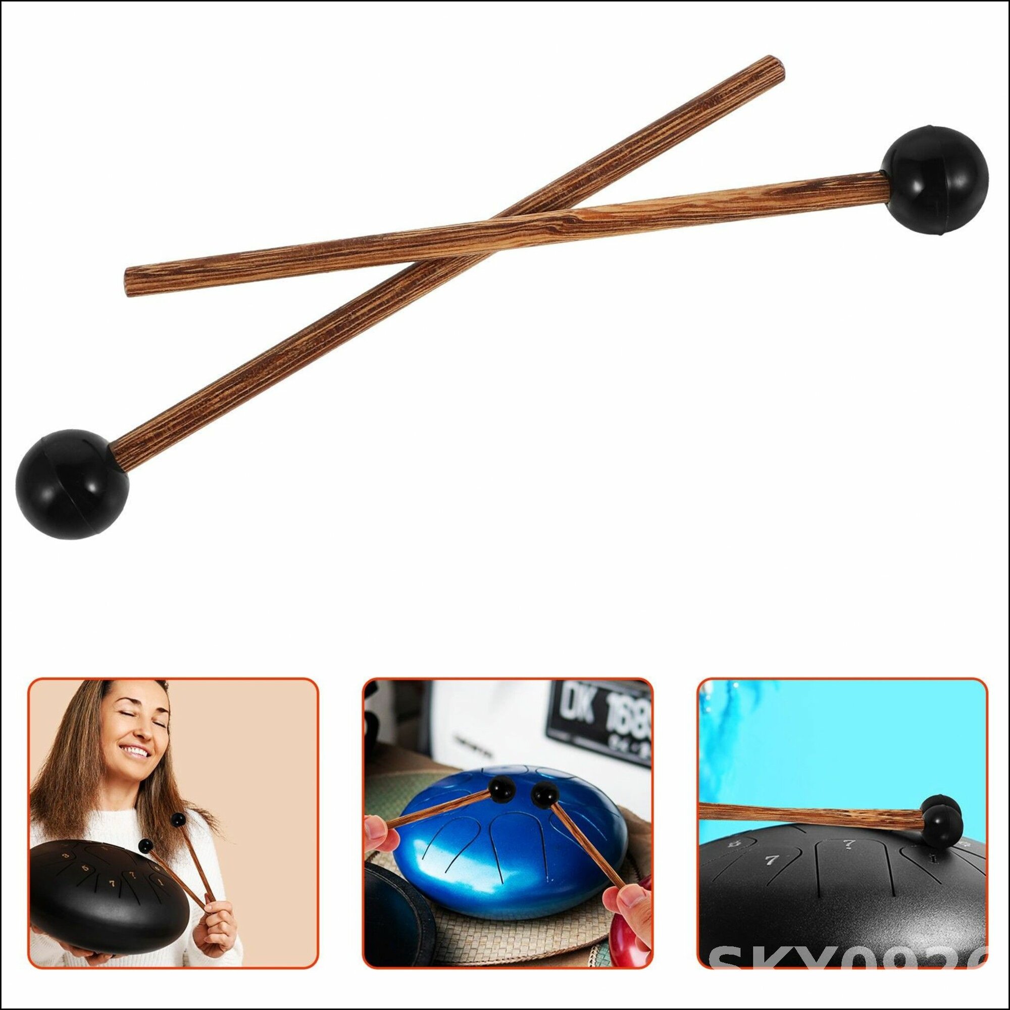 Ударные Палочки, 2 Штуки, Из Древесины, Для Игры На Перкуссии