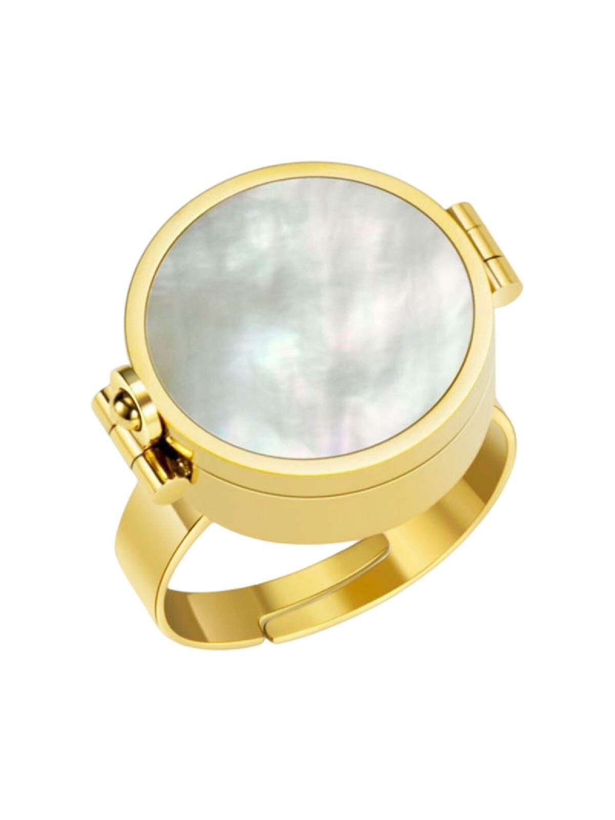 Модное кольцо из нержавеющей стали с невидимым отделением для ухода за губами