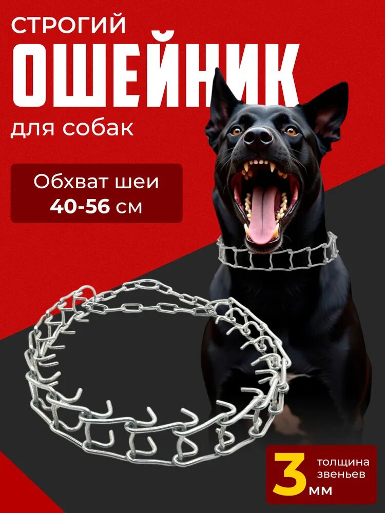 Ошейник для собак строгий металлический