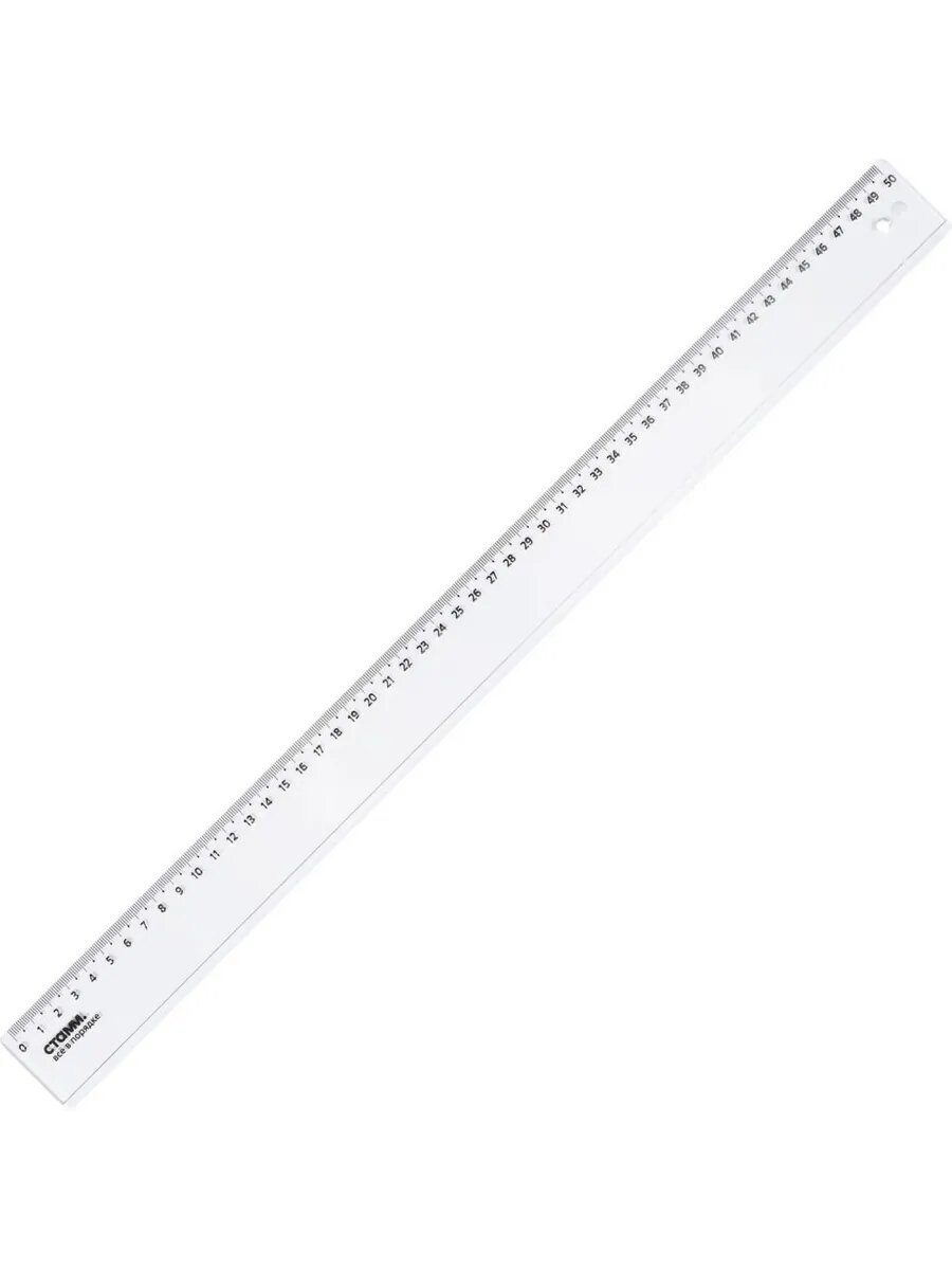 Прозрачная пластиковая линейка 50 см