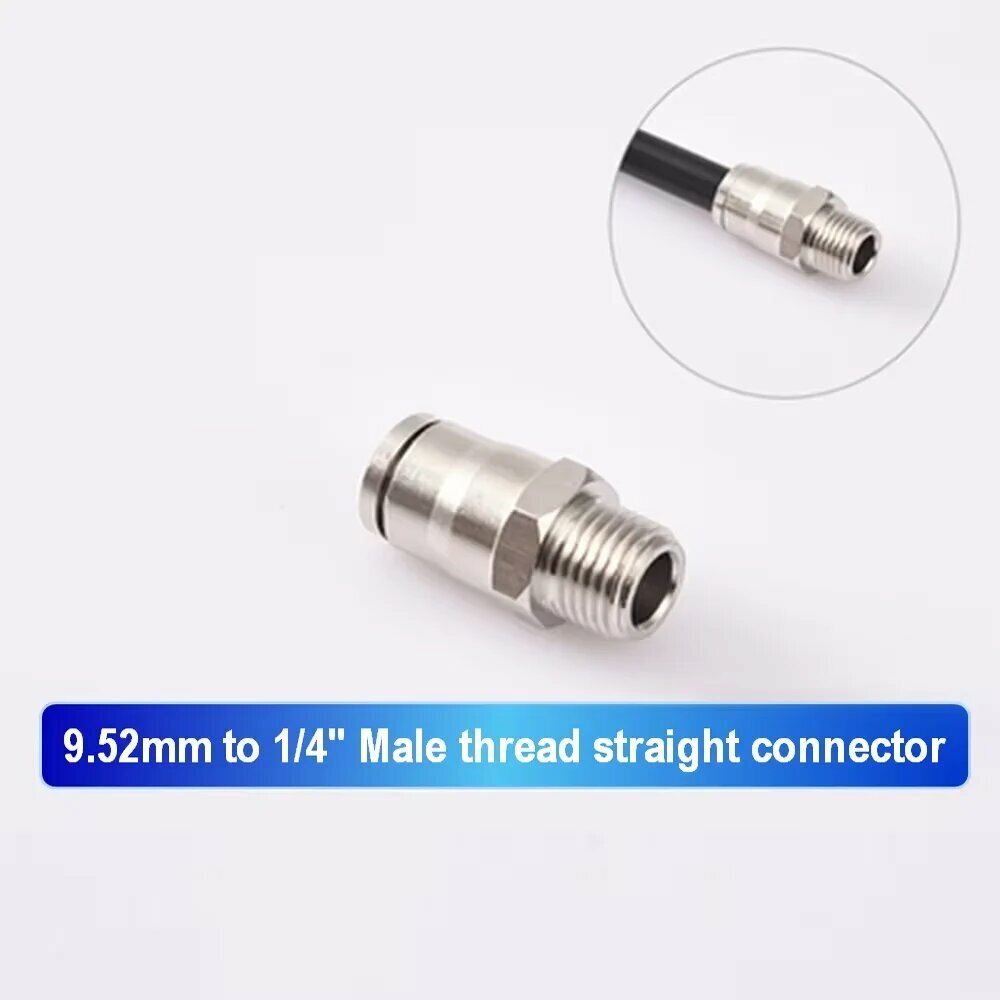 9.52mm to 1/4" Male thread straight connector
