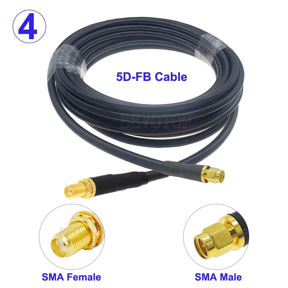 Коаксиальный кабель BEVOTOP SMA-SMA 50 Ом 50 см