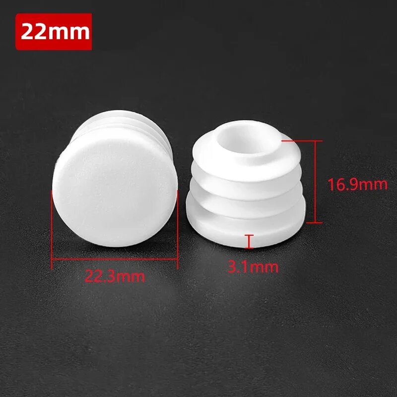 Пластиковые заглушки для труб белые 22mm-10Pcs