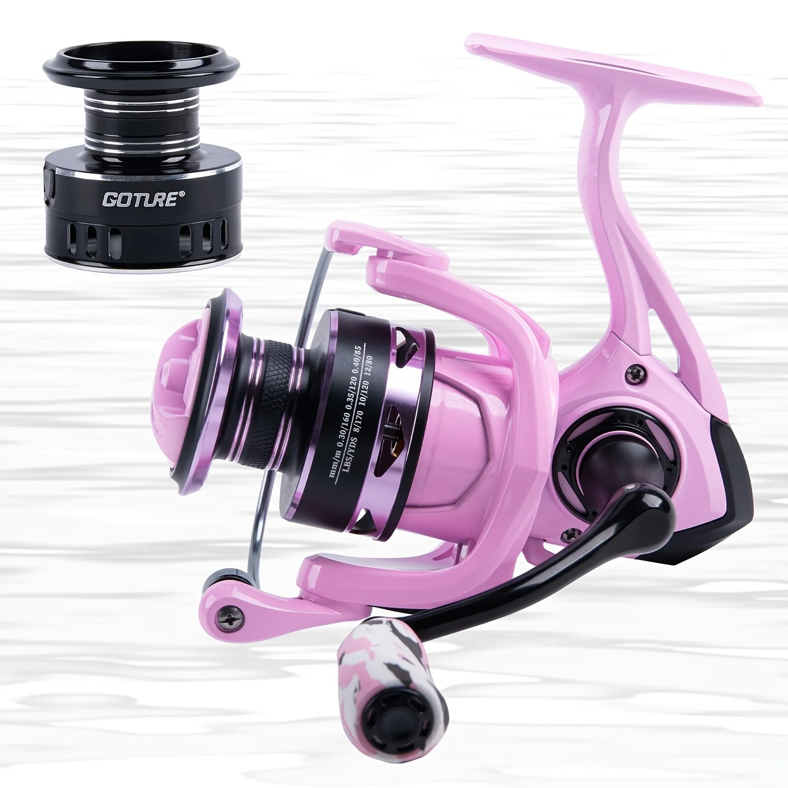 Goture 3000 розовая спиннинговая катушка, Reel and spool