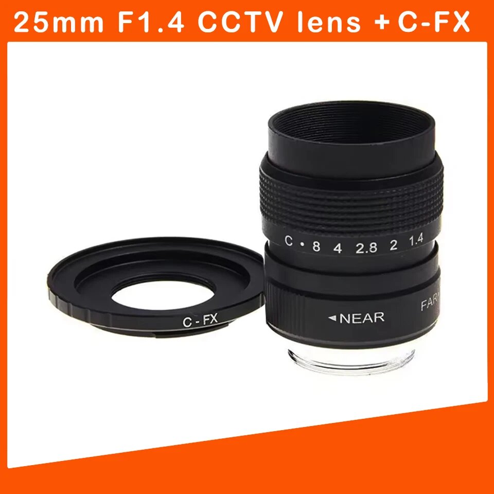 Объектив 25mm F1.4 C Mount черный для Fujifilm X-E2, X-E1, X-Pro1, X-M1