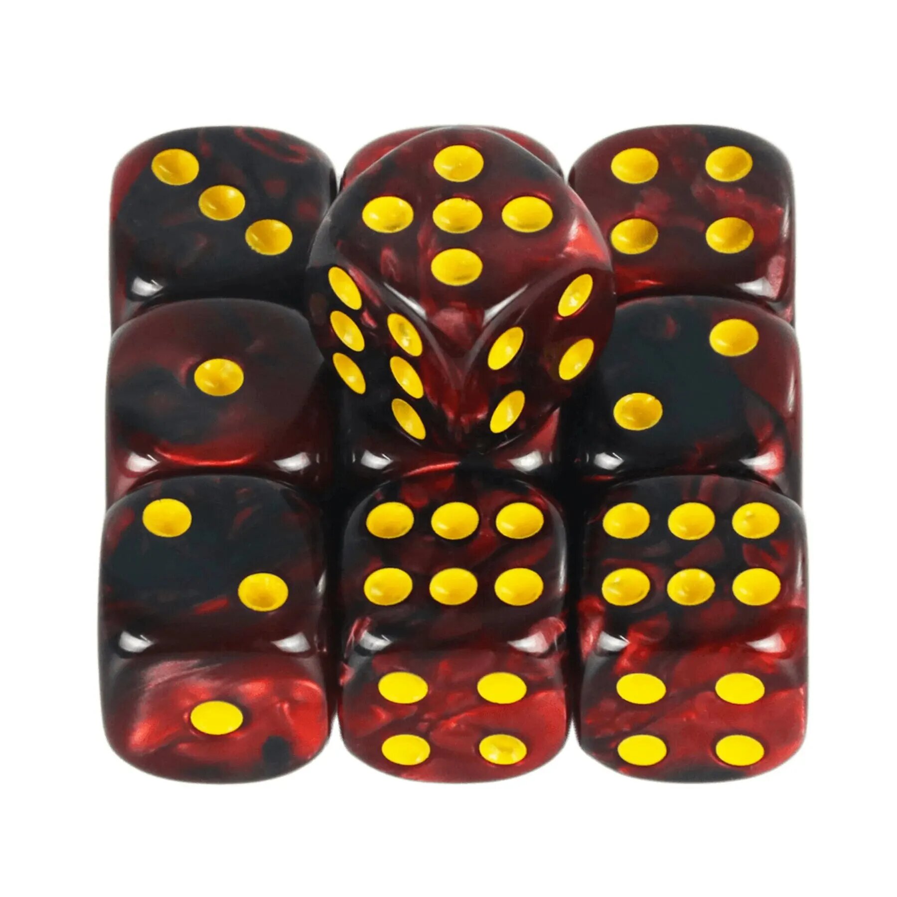 Набор кубиков D6 акриловых 12 мм Burgundy, 10 шт.