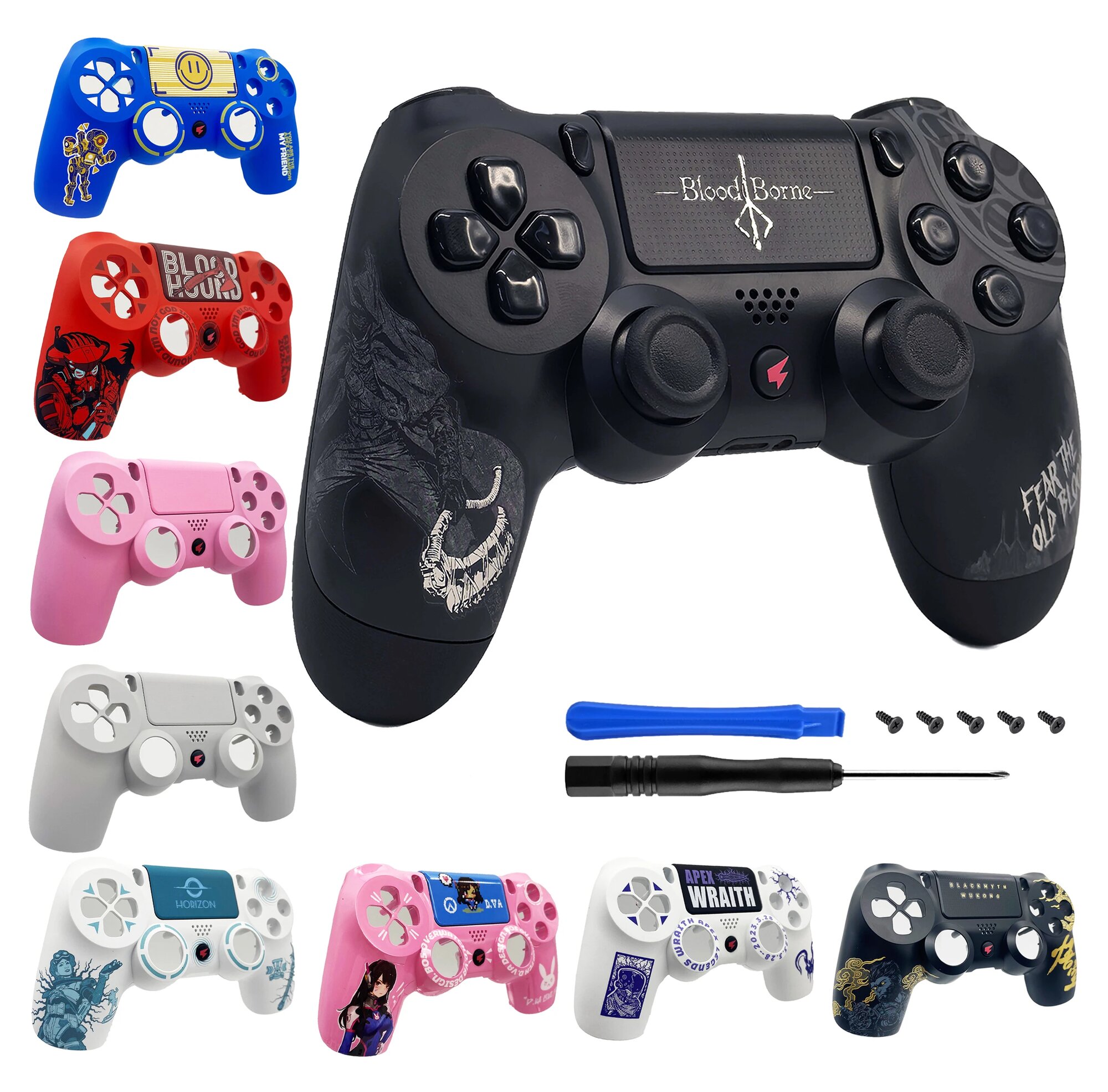 Корпус для контроллера PS4 Soft-Touch Blue — фото 1