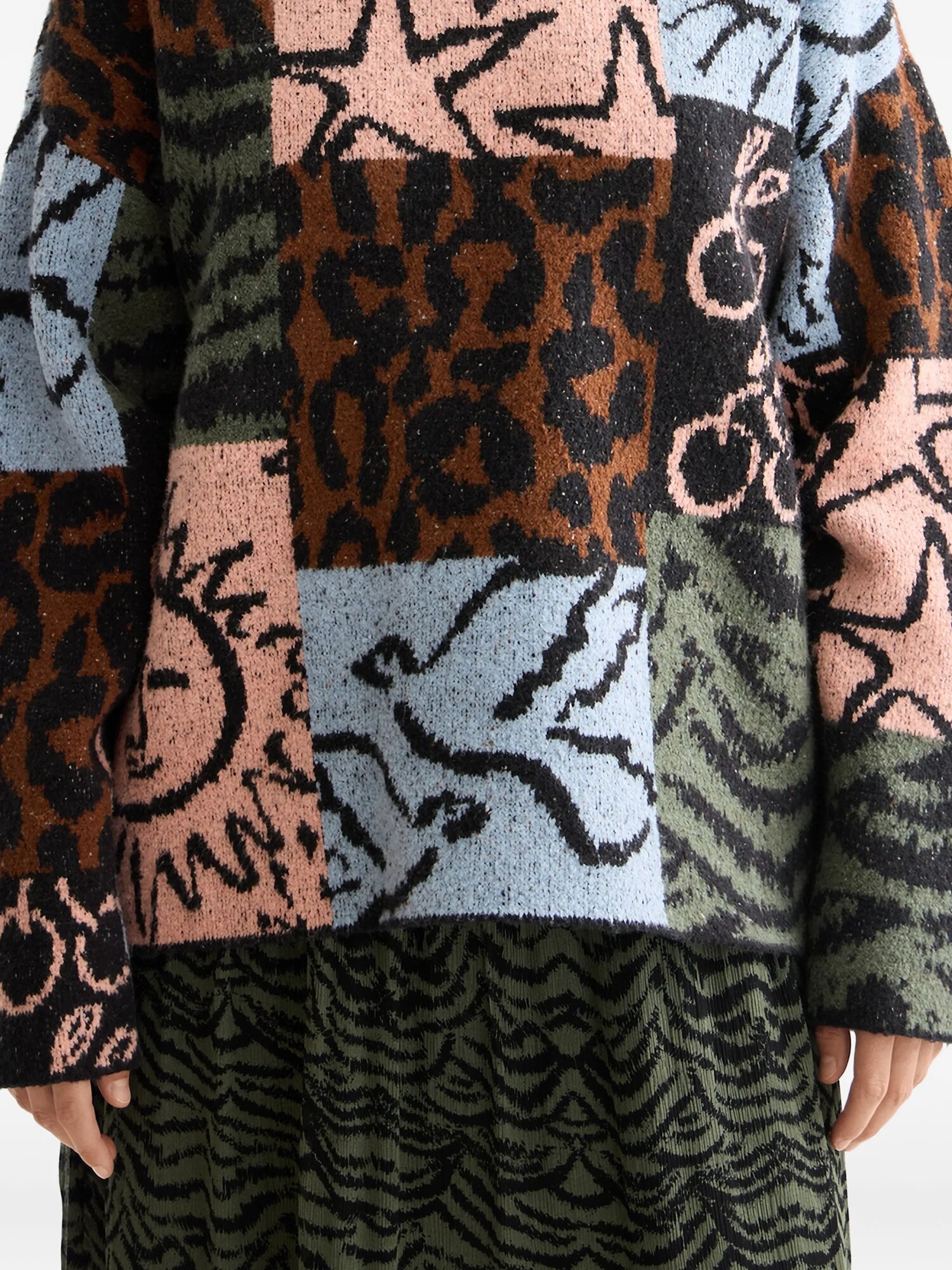 Свитер SCOTCH & SODA Patchwork intarsia-knit sweater, размер 44 — фото 1