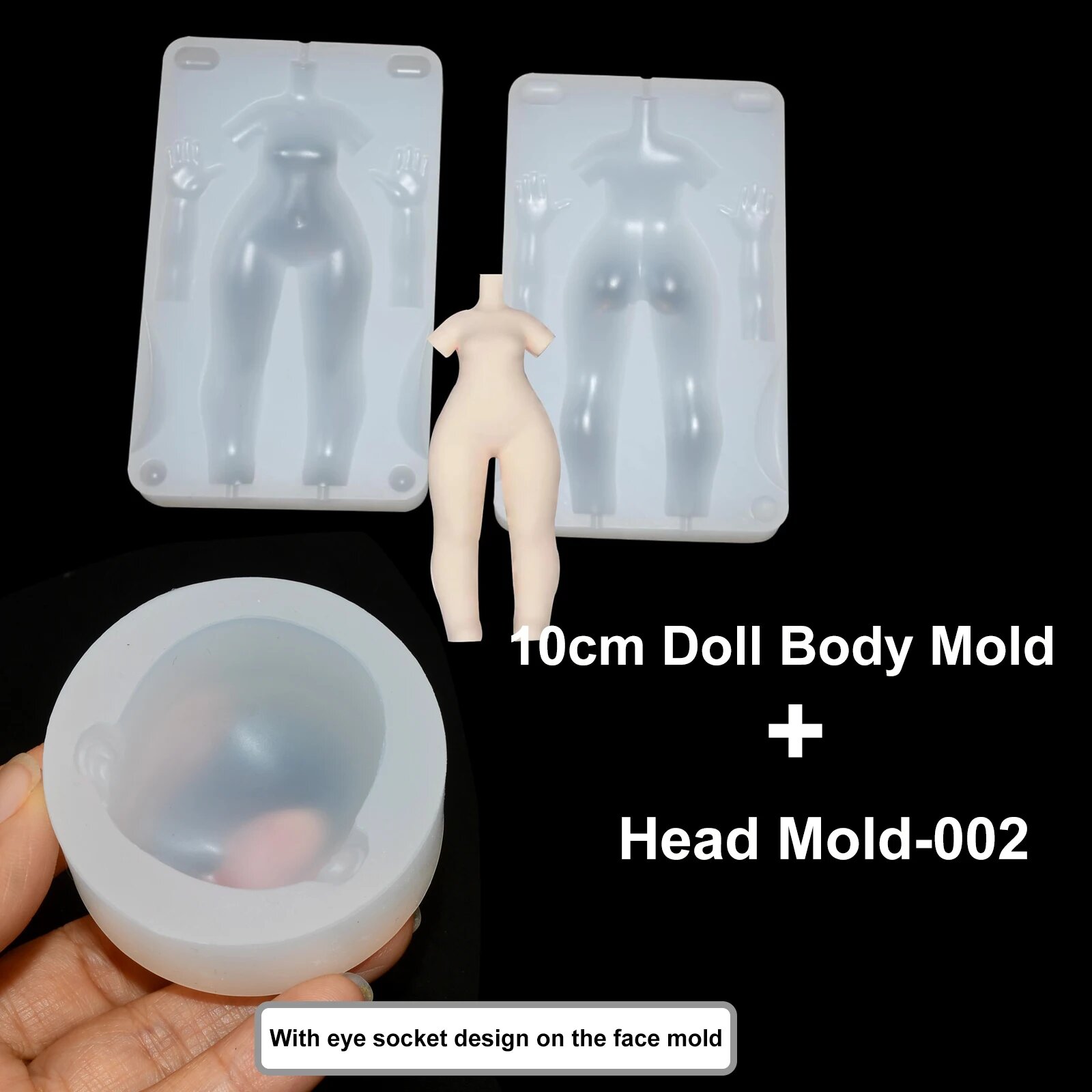 Силиконовая форма для кукол Q-версии 10 см Body and Mold002