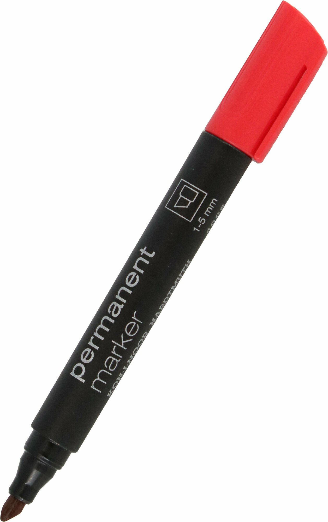 Маркер перманентный, скошенный, красный