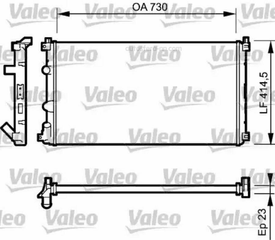 VALEO 732917 Радиатор системы охлаждения RENAULT MASTER 1.9dCi, 2.2dCi, 2.5dCi, OPEL MOVANO (01>)