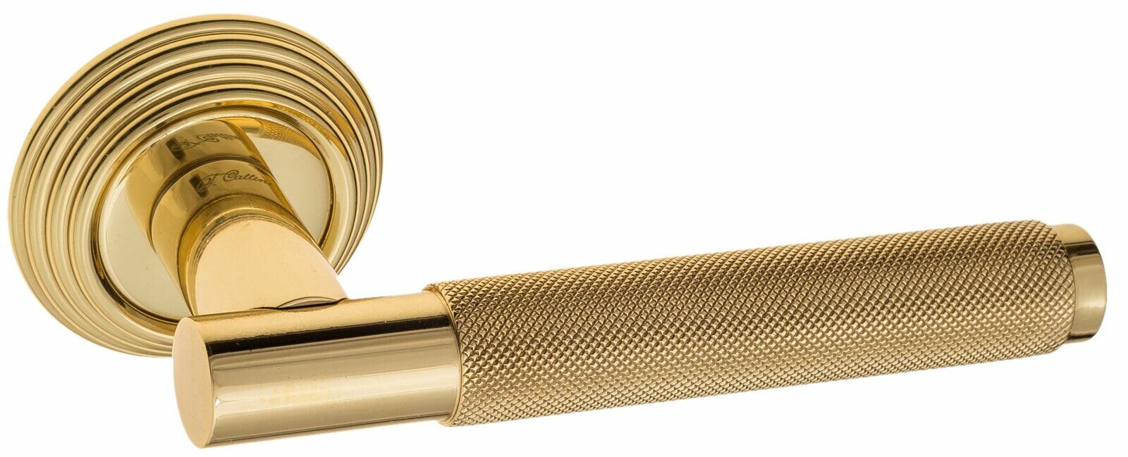 Дверная ручка на круглом основании Fratelli Cattini "UNA X" D8-OLV полированная латунь