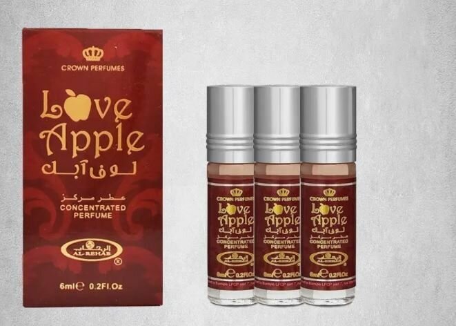 Al Rehab Масляные духи ролик женские Love Apple, 6 мл 3 шт
