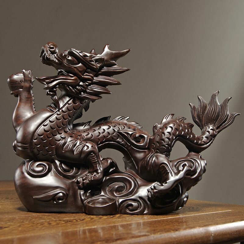 Резное украшение в виде дракона из цельного дерева деревянное украшение дома в виде дракона
