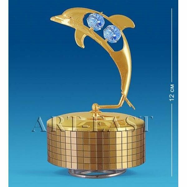 Фигурка музыкальная Дельфин A7844 Crystal Temptations, Металл, кристалл