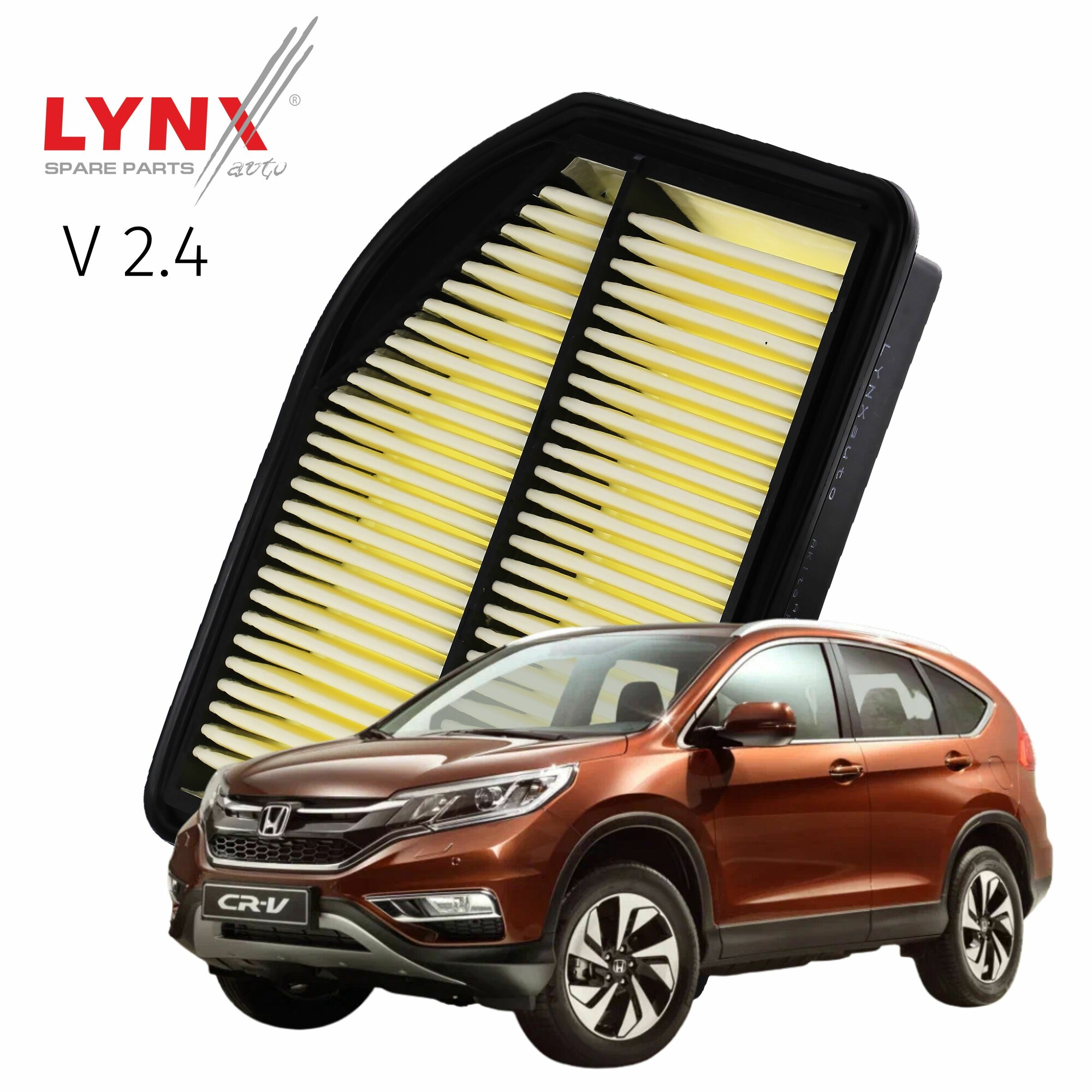 Фильтр воздушный Honda CR-V (4) / Хонда ЦР-В 2011 2012 2013 2014 V2.4 K24Z7, K24Z9, K24Z6 / 1шт LYNXauto