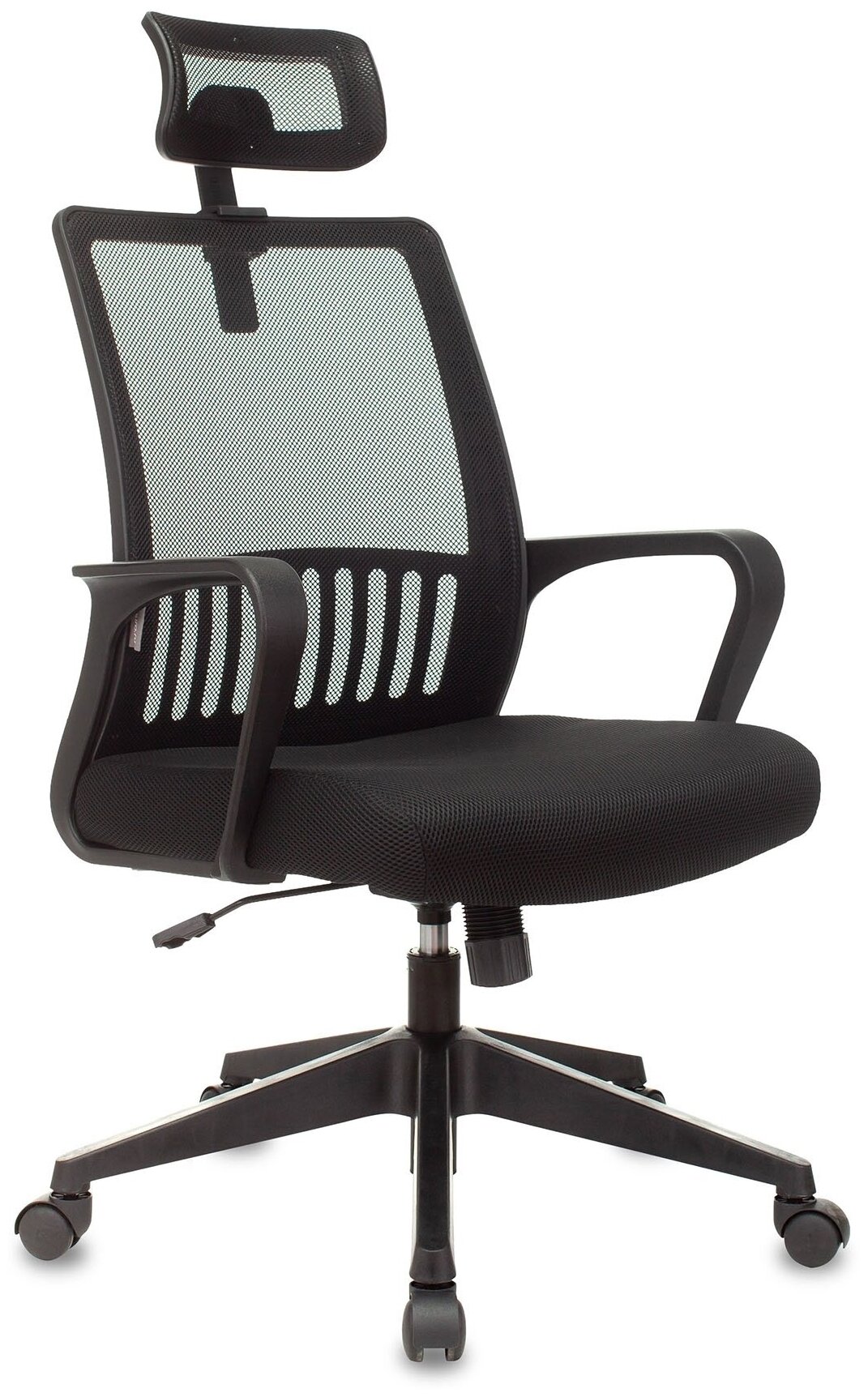 Кресло Бюрократ MC-201-H черный TW-01 TW-11 с подголов. крестовина пластик