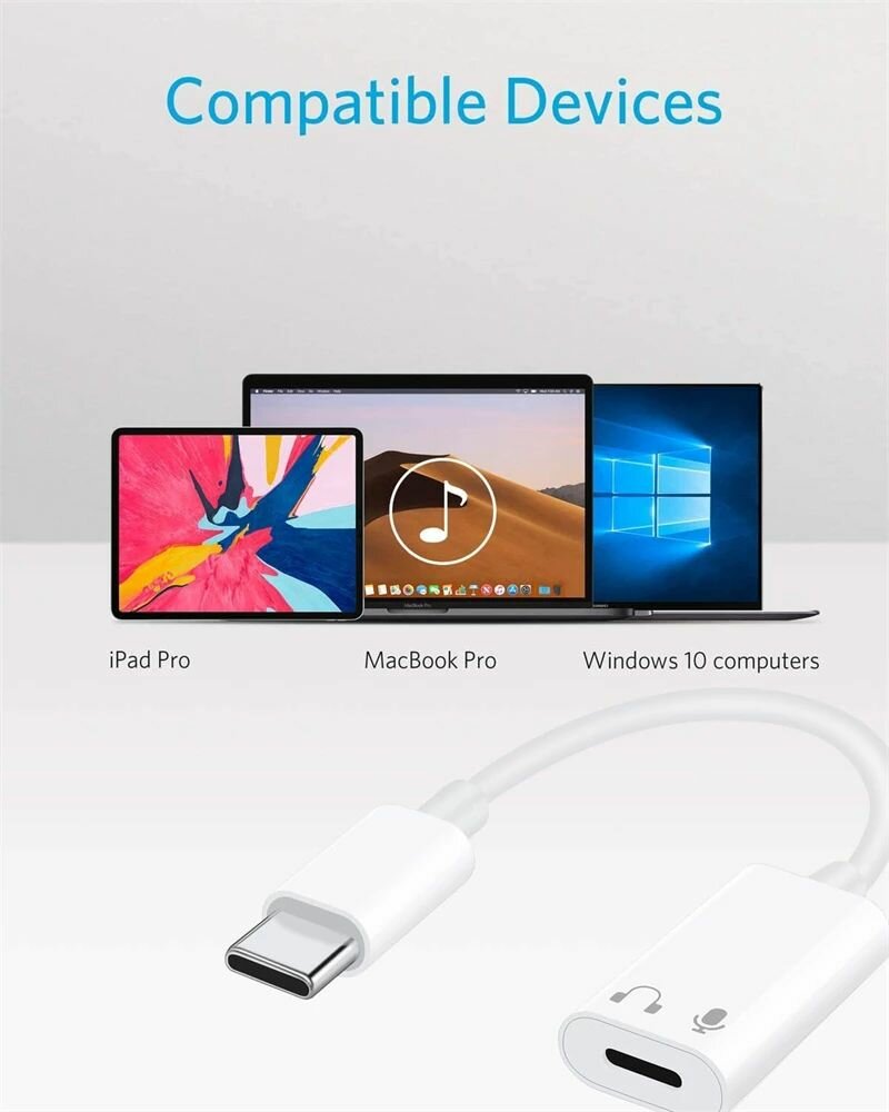 Переходник для наушников iPhone 15. Для проводных наушников. Адаптер USB C на Audio Adapter Lightning. Переходник для Type C - Lightning без Bluetooth для айфон.