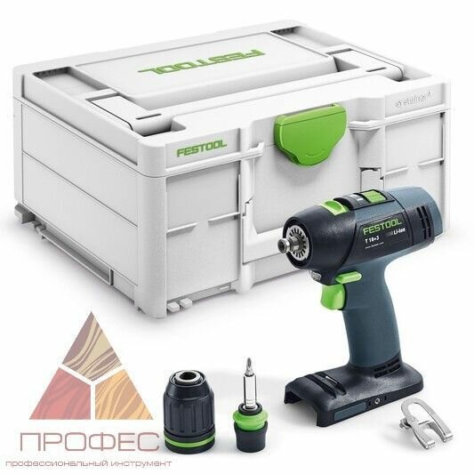 Festool Аккумуляторная дрель-шуруповерт T 18+3 Li-Basic, без аккум. и з/у (576448)