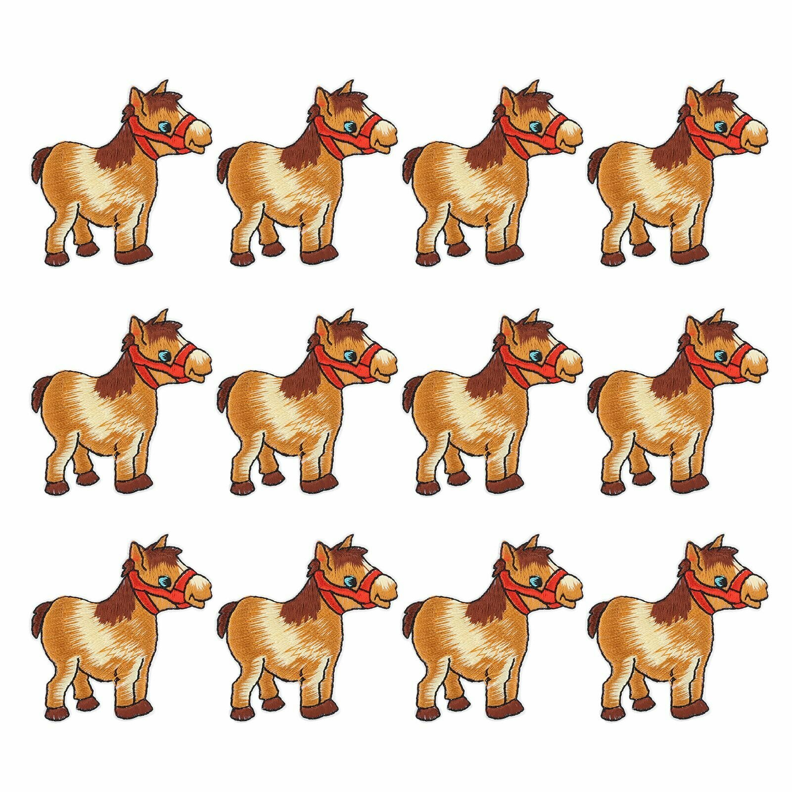 12шт вышивка, тканевые наклейки "Лошадь", железные, аппликация