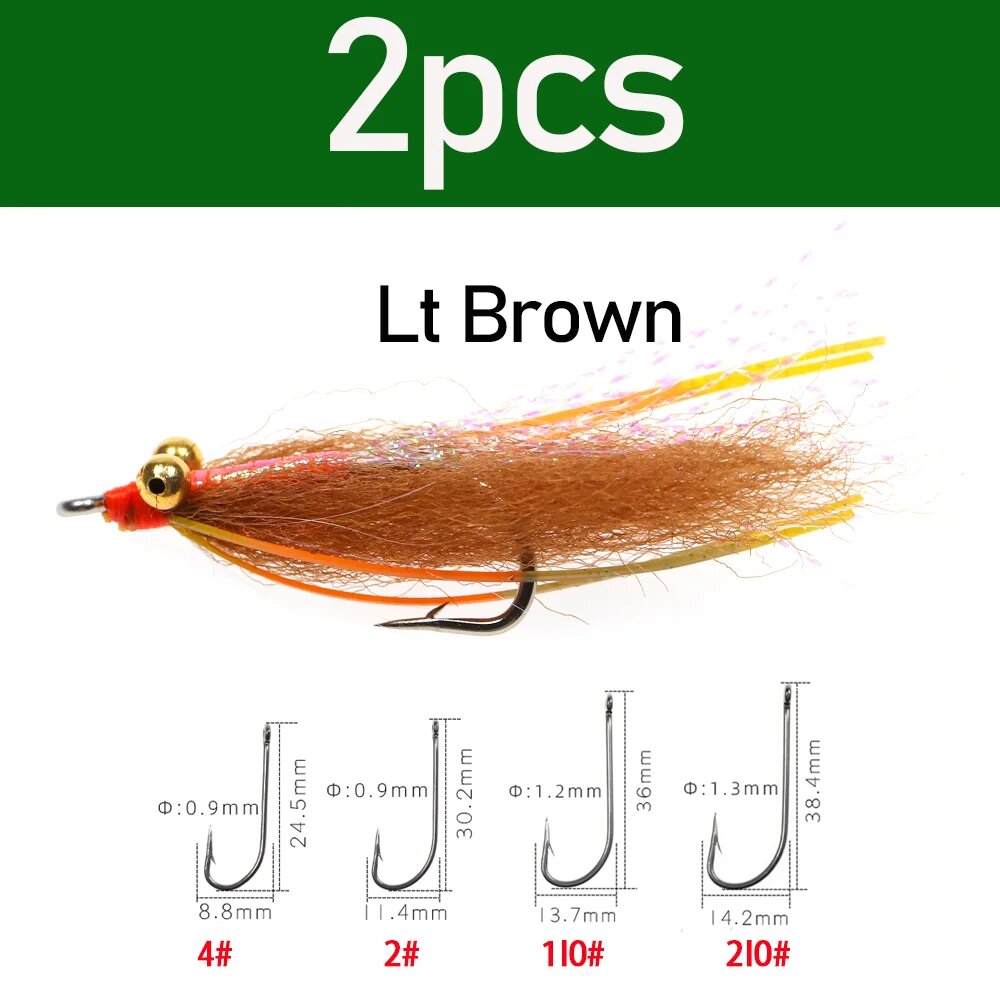 LIONRIVER Crazy Charlie Fly мушка для рыбалки Коричневый, Size 2, 2pcs Lt Brown