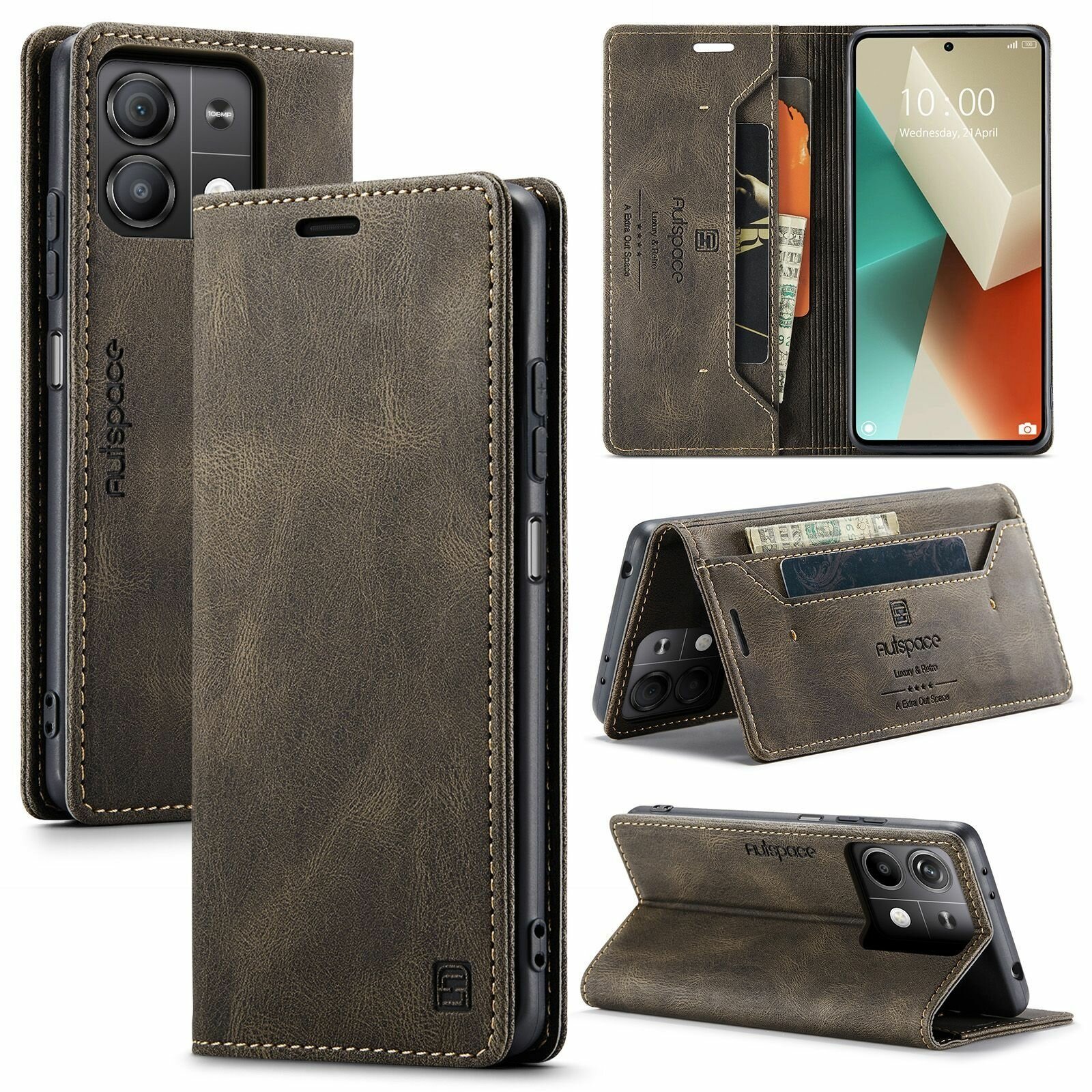 Для Poco M6 Pro 4G/Xiaomi Redmi Note 13 Pro 4G /Поко М6 Про 4г / Сяоми Редми Ноут 13 Про 4г книжка магнитная застежка, подставка, противоударная, RFID-блокировка, новинка, подарок