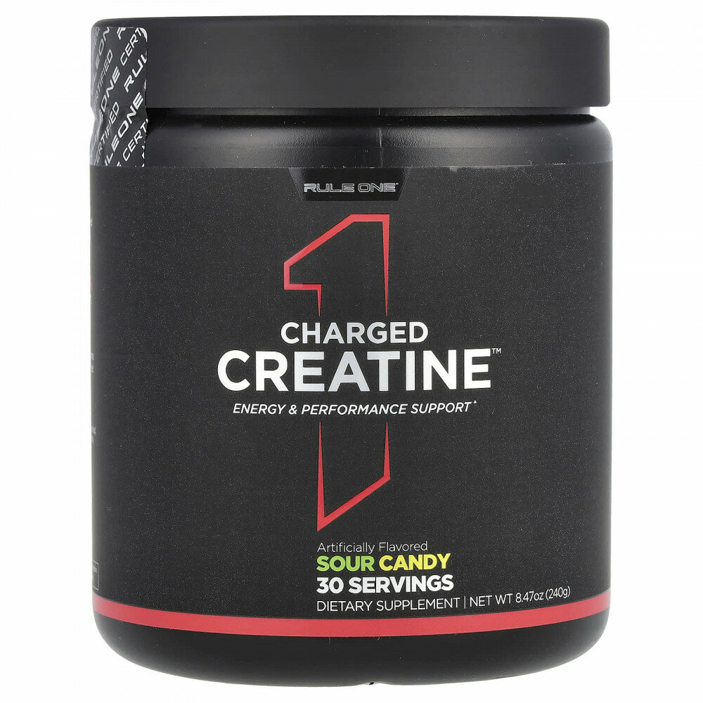 Rule One Proteins, Charged Creatine™, со вкусом кислой конфеты, 240 г (8,47 унции)