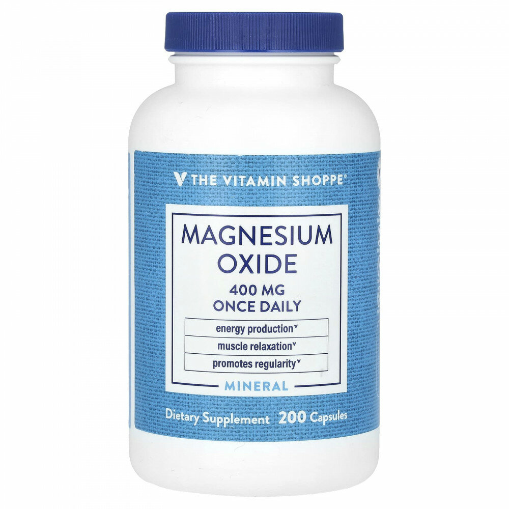 The Vitamin Shoppe, оксид магния, 400 мг, 200 капсул