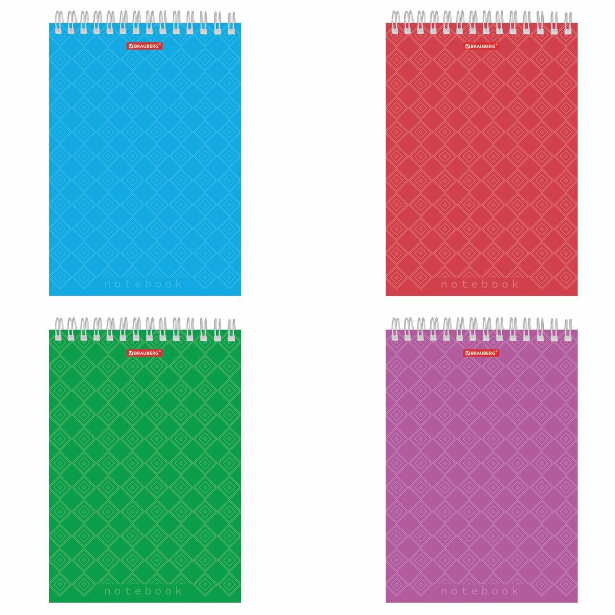 Блокнот 60л, А5 Brauberg "Классика", клетка, спираль, картон мелованный, 146х206мм (129812)