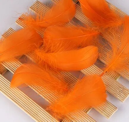 Окрашенные гусиные перья Piesfule 4-8 см 100pcs, Orange