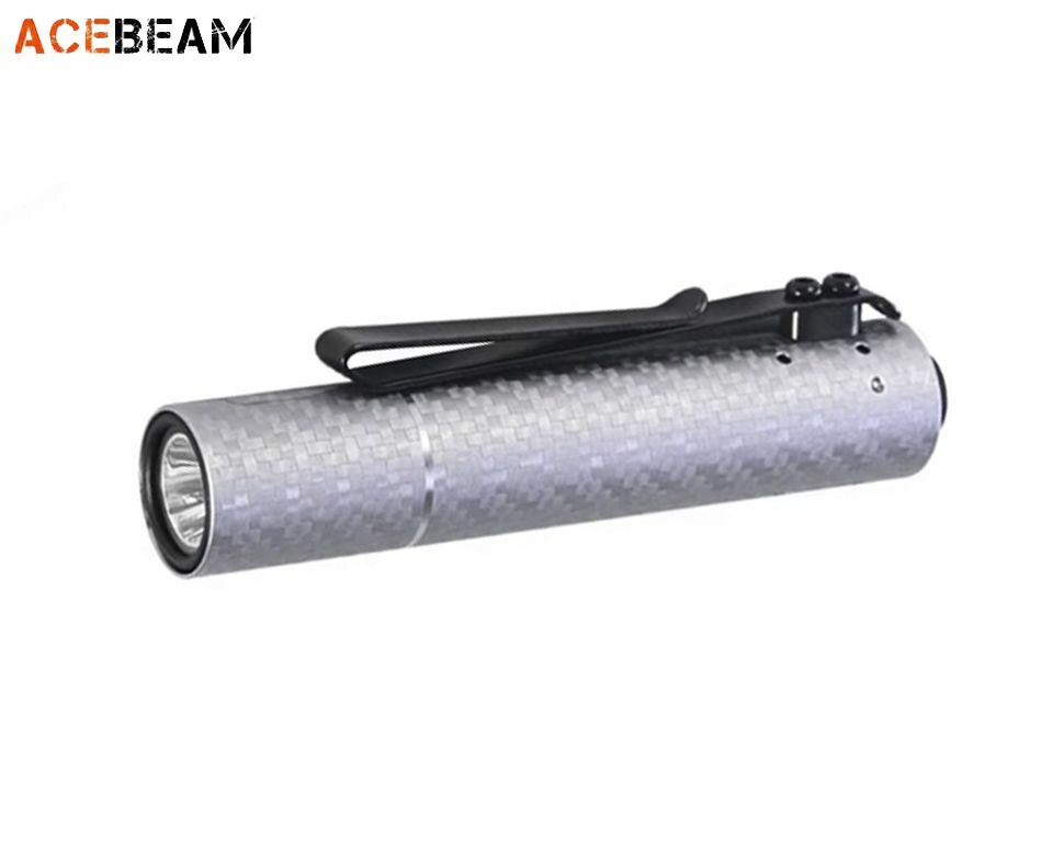 Фонарь Acebeam Rider RX 2.0 Al Silver Carbon Fiber Pattern, 14500, диод Cree XP-L2, 105 метров, 1000 люмен (Комплект)