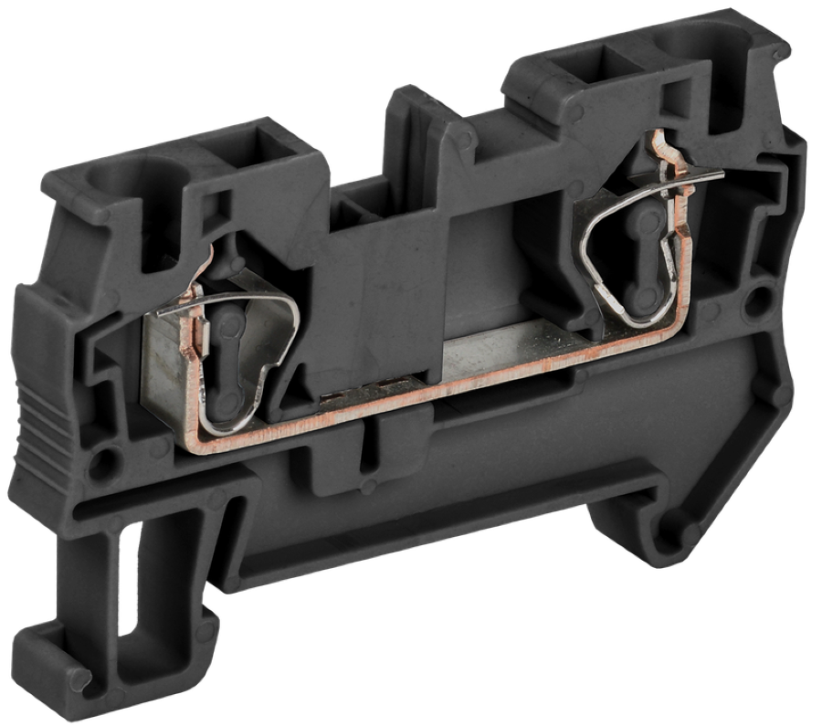 Клемма для проводов IEK / ИЭК КПИ 2в-4 пружинная, корпус огнеупорный пластик, 41А черная 56.3х6.2мм, 1шт. / зажим
