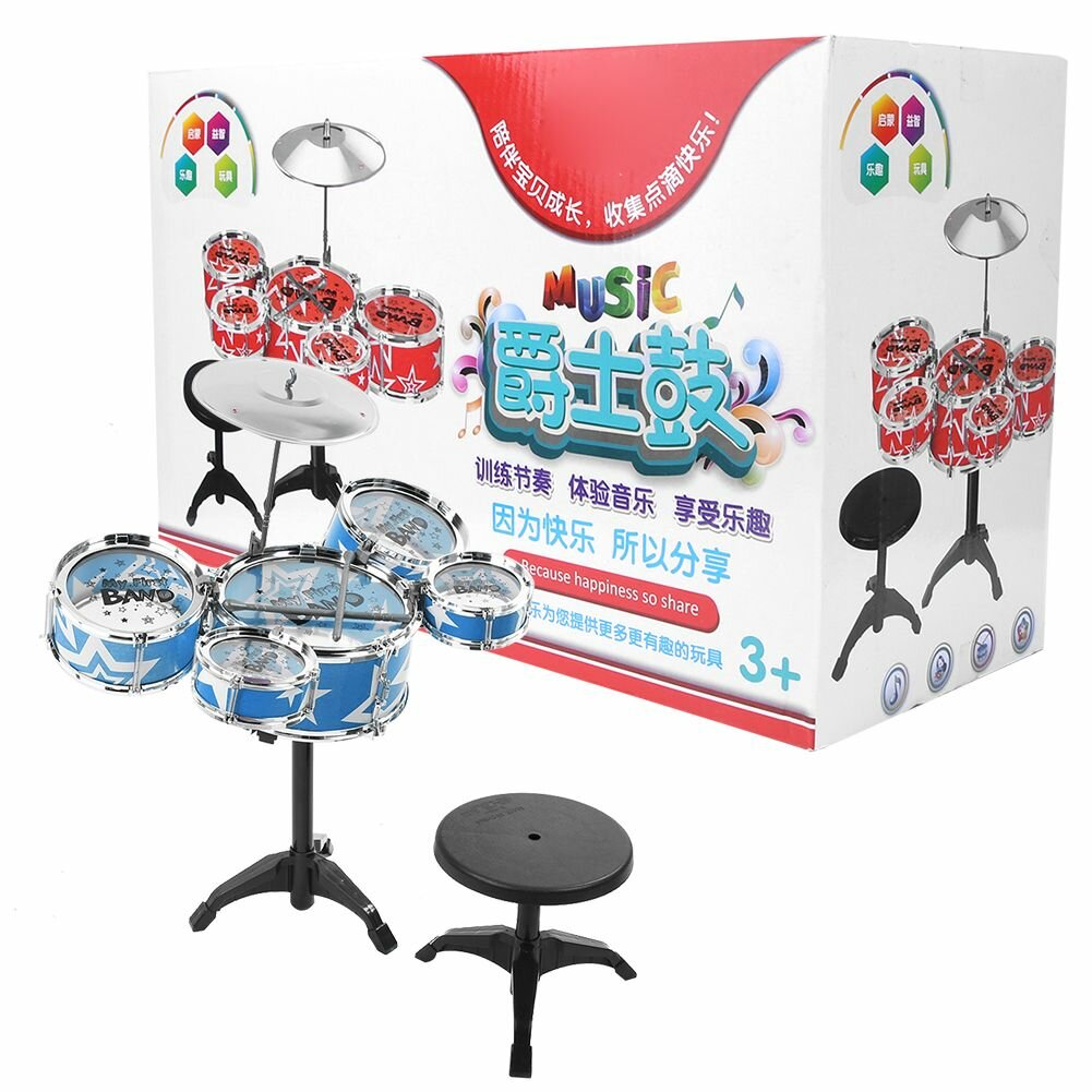 Джаз-барабан, имитация, младенцы, начинающие, синий