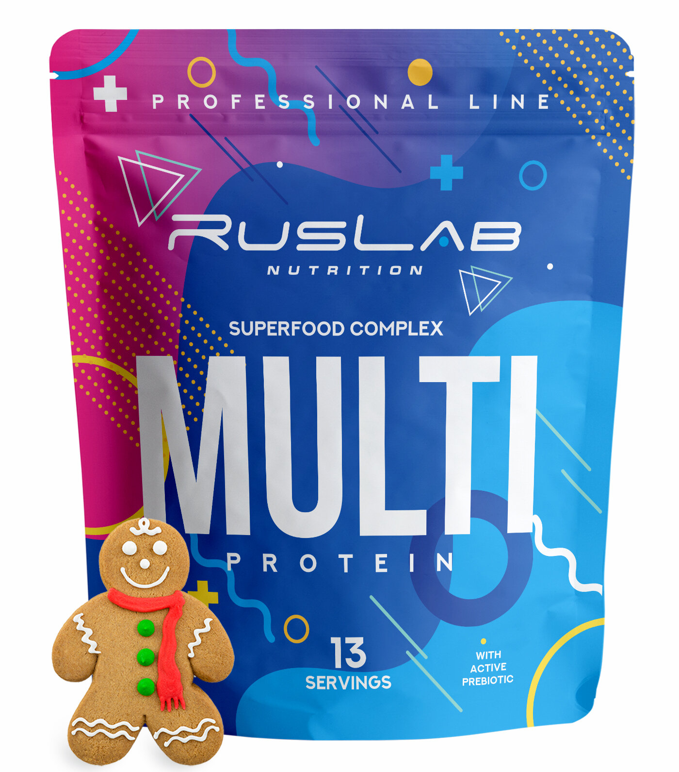 MULTI PROTEIN-многокомпонентный протеин, белковый коктейль для похудения (416 гр), имбирный пряник