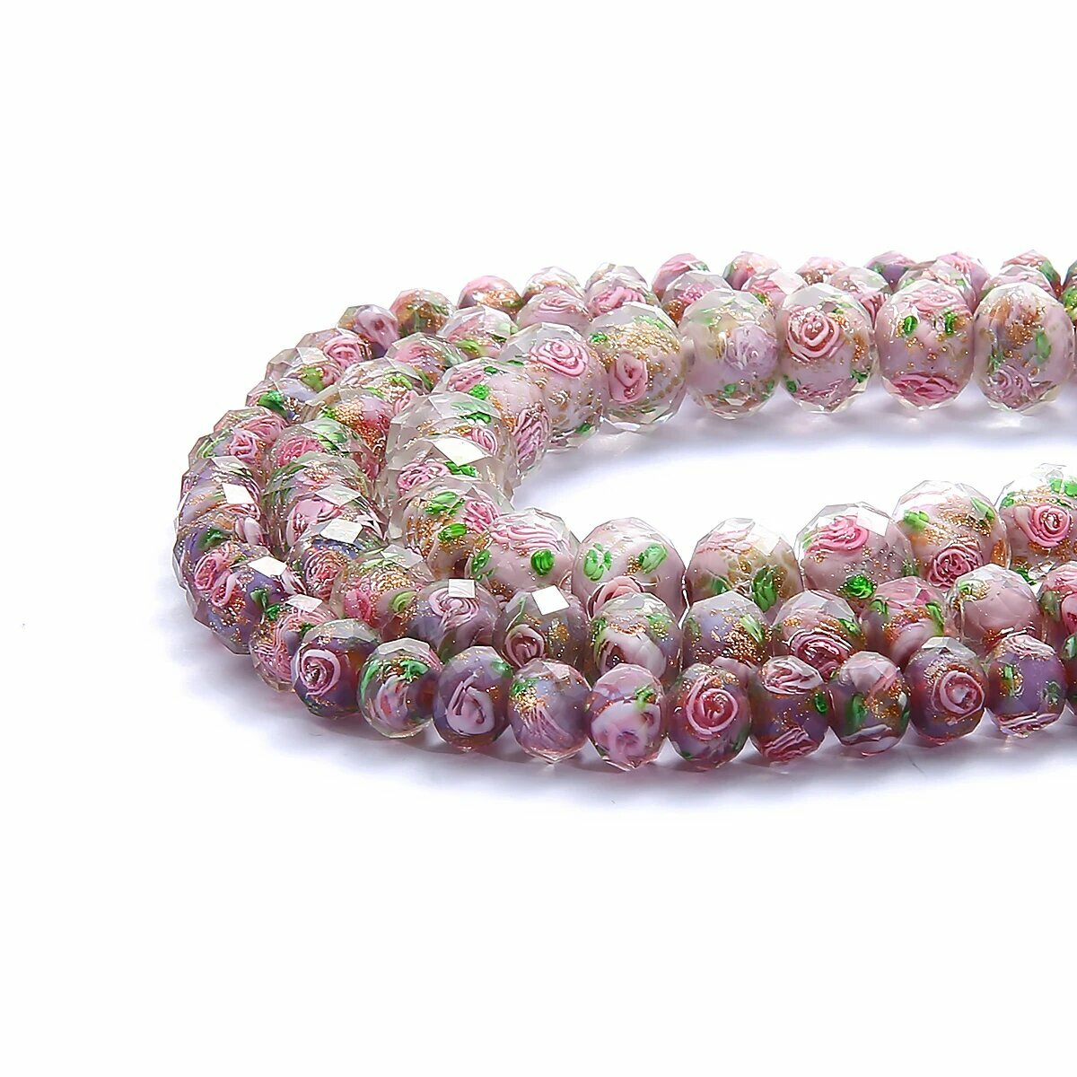 Celadon граненые бусины из муранского стекла 8-12 мм