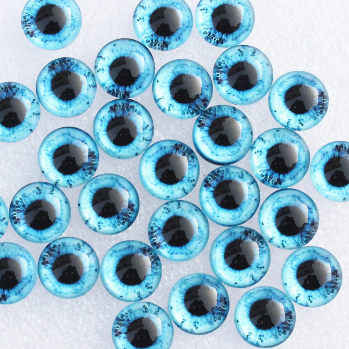 Стеклянные кабошоны с глазами дракона, набор 50 штук Синий, 18mm 30pcs, Color 7
