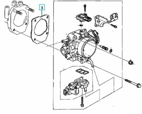 Прокладка корпуса дроссельной заслонки; Артикул Honda: 16176PGEA01 (Оригинал)